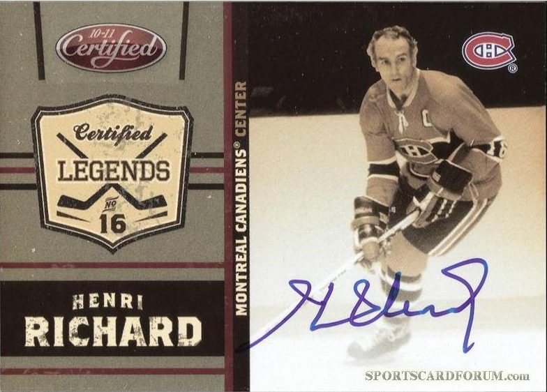 Legends Signatures Henri Richard - Checklistcenter.com