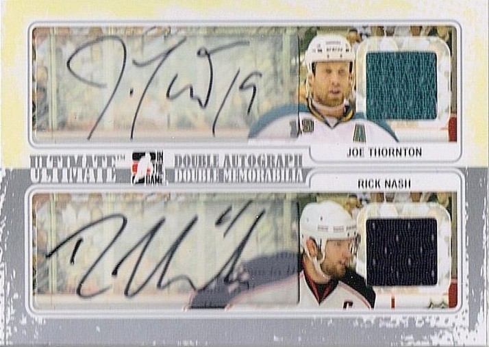 Double Autograph Double Memorabilia Joe Thornton, Rick Nash ...