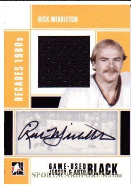 Game Used Jersey and Auto Rick Middleton - Checklistcenter.com