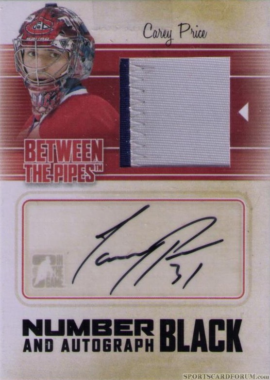 Number and Autograph Black Carey Price - Checklistcenter.com