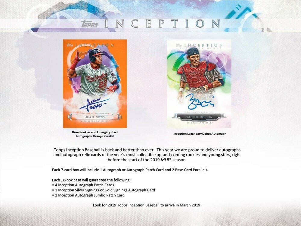 2019 Topps Inception - Baseball Card Checklist - Checklistcenter.com