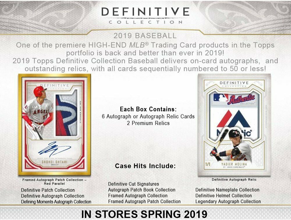 2019 Topps Definitive Collection - Baseball Card Checklist ...
