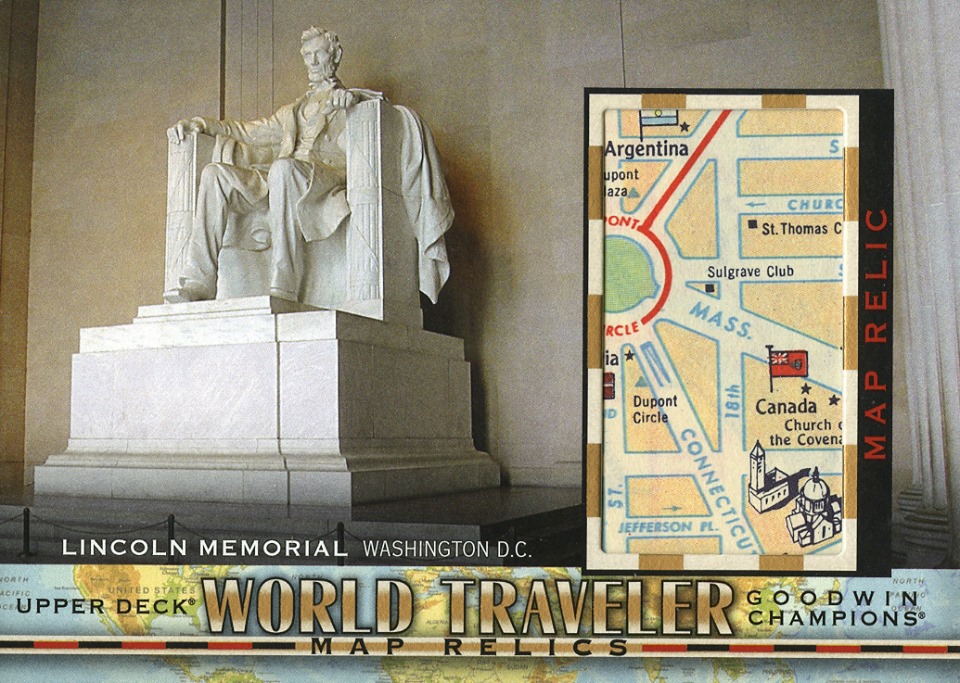 World Travler Map Relics Lincoln Memorial - Checklistcenter.com