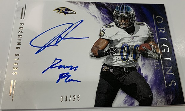 Rushing Stars Signatures Justice Hill - Checklistcenter.com