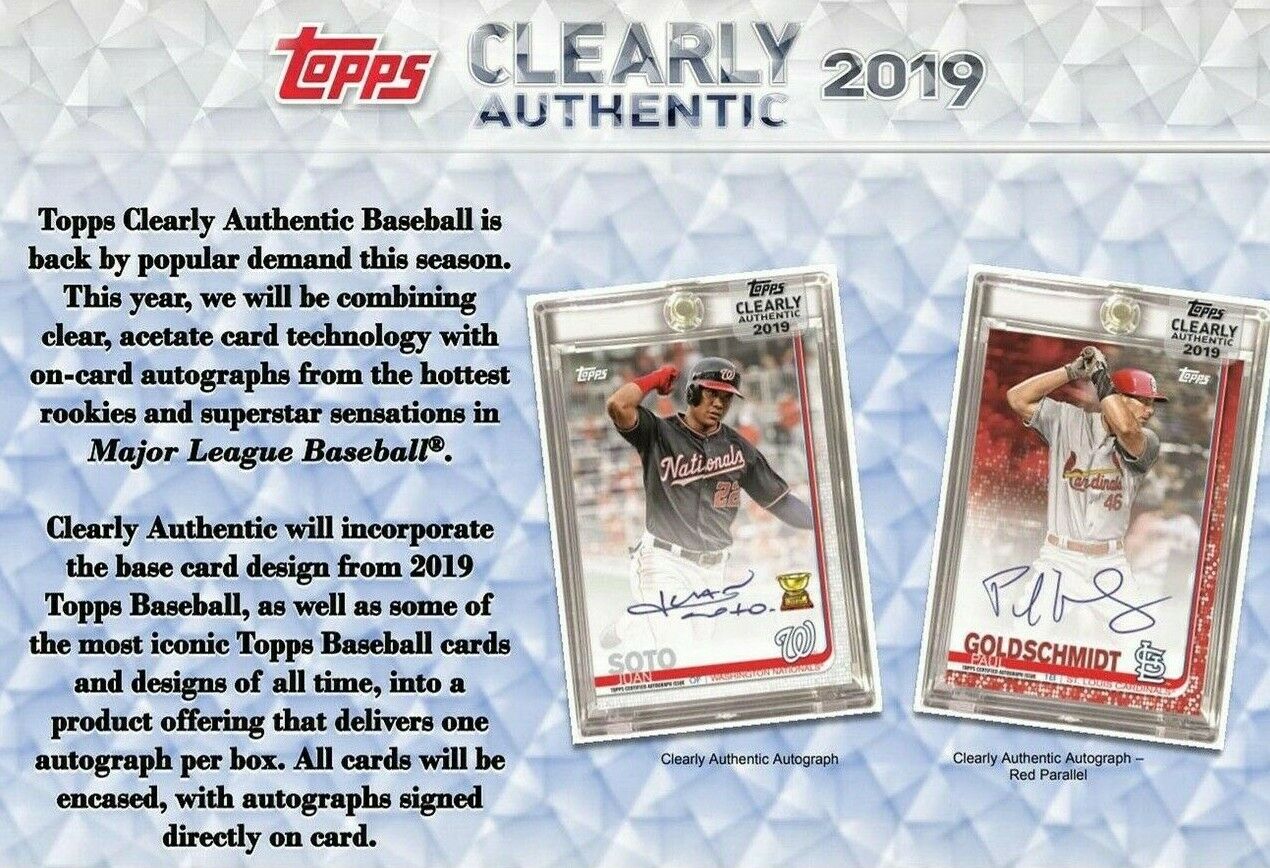 2019 Topps Clearly Authentic - Baseball Card Checklsit ...