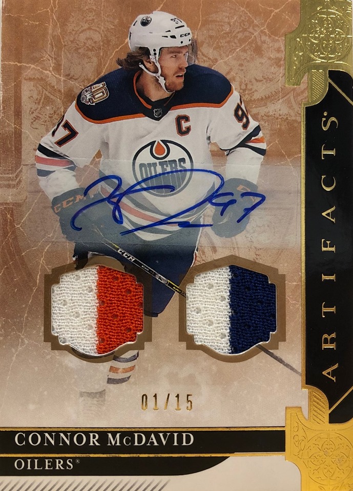 Base Auto Materials Gold Connor McDavid - Checklistcenter.com