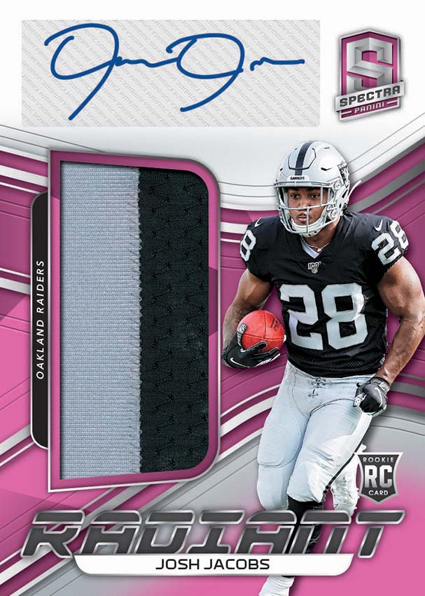 Radiant Rookie Patch Signature Josh Jacobs MOCK UP - Checklistcenter.com