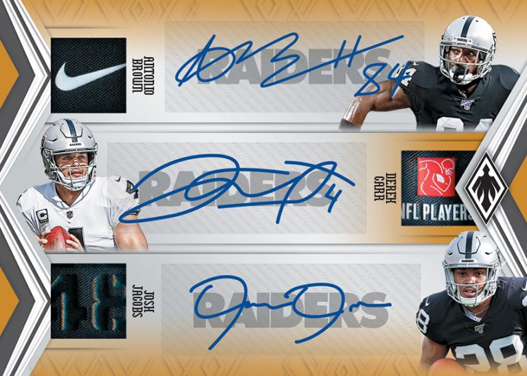 Triple Patch Auto Antonio Brown, Derek Carr, Josh Jacobs MOCK UP ...