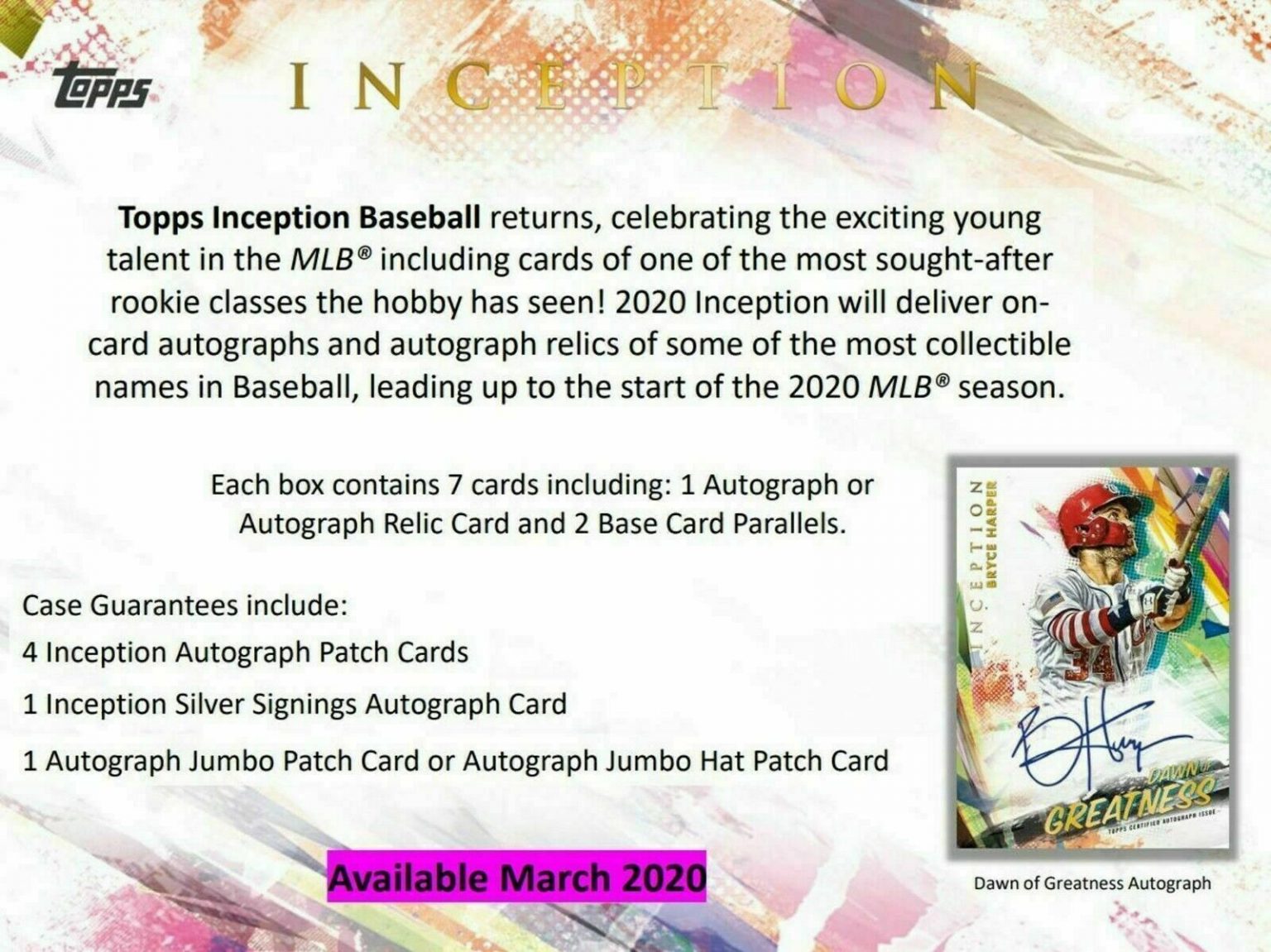 2020 Topps Inception - Baseball Card Checklist - Checklistcenter.com