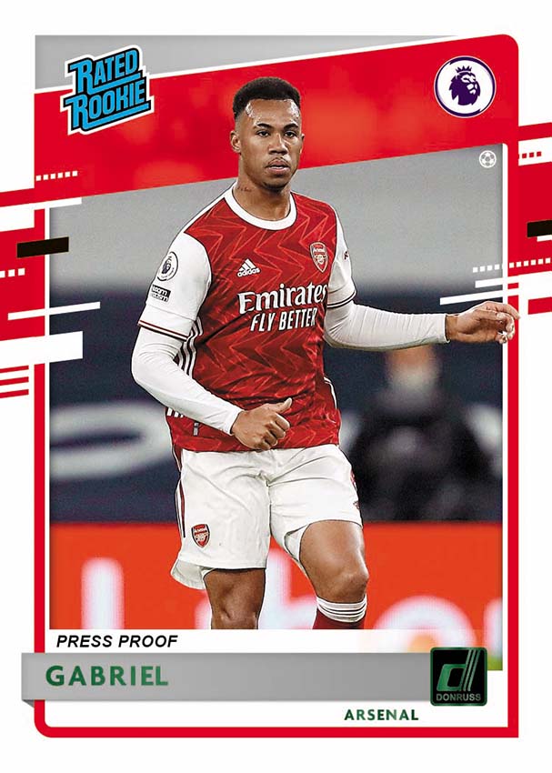 Donruss Rated Rookies Premier League Press Proof Green Gabriel MOCK UP ...