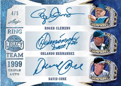 Ring Team 3 Roger Clemens, Orlando Hernandez, David Cone MOCK UP ...